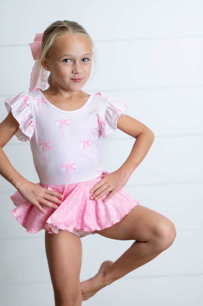 Pink Bow Skirted Leotard – Oopsie Daisy
