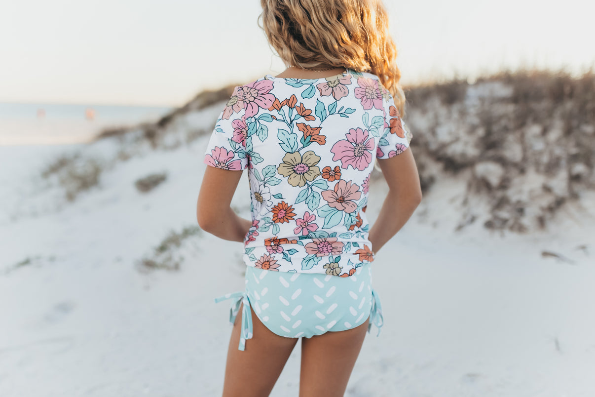 Olivia Mint Sea Rash Guard Swimsuit – Oopsie Daisy